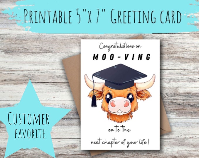 Cow Graduation Card, Graduation 2024 Custom Card Personalized, High ...