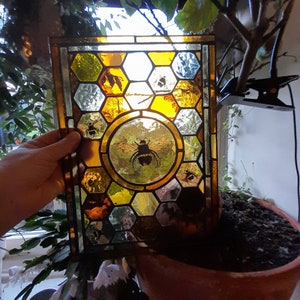 Custom Order Stained Glass Bee Panel - Etsy