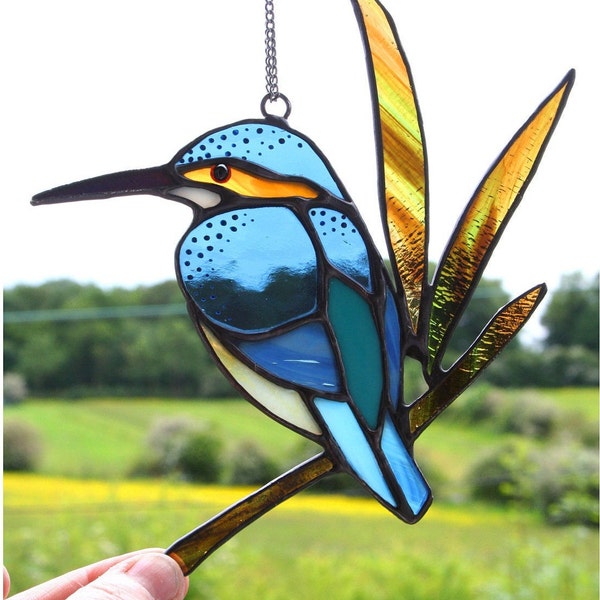Kingfisher Stained Glass - Etsy