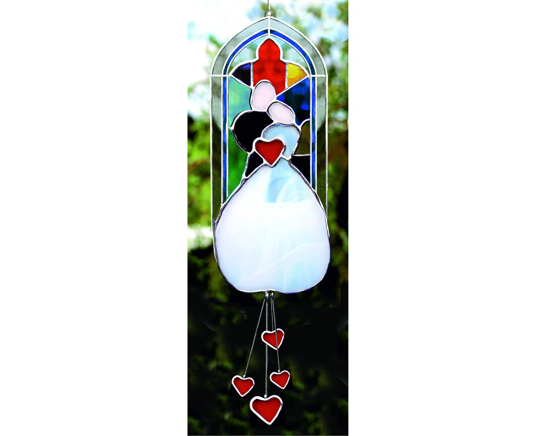 Bride & Groom Stained Glass Panel Wedding Gift. A Beautiful Original ...