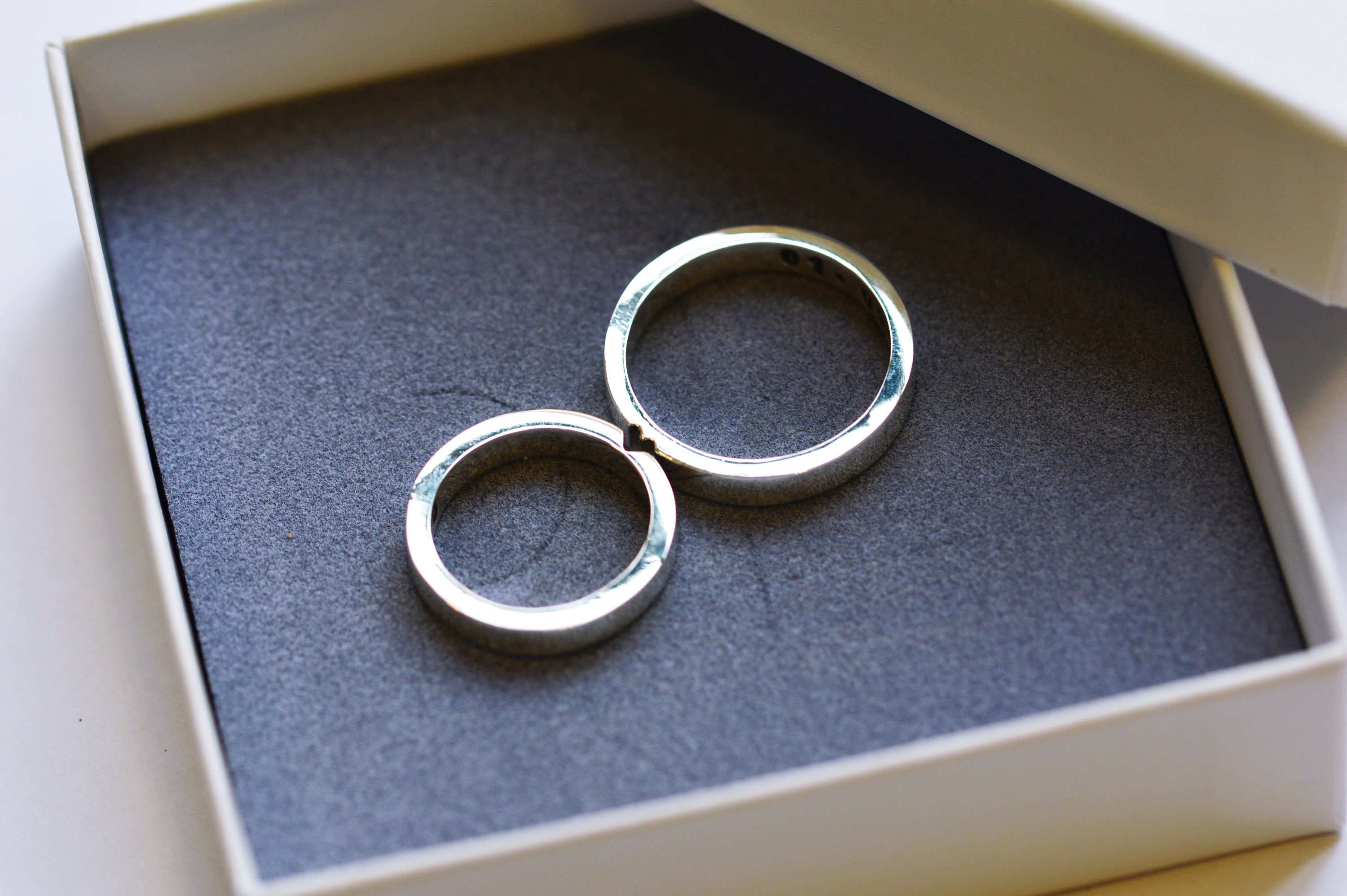 Couples Heart Connection Ring Couple Ring Set Heart Cut Out | Etsy