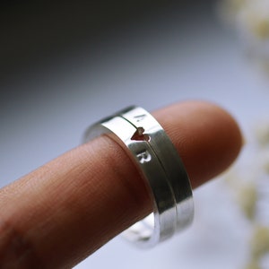 Heart Cut Out Ring Set | Subtle Heart Ring Set |valentines Day Gift ...