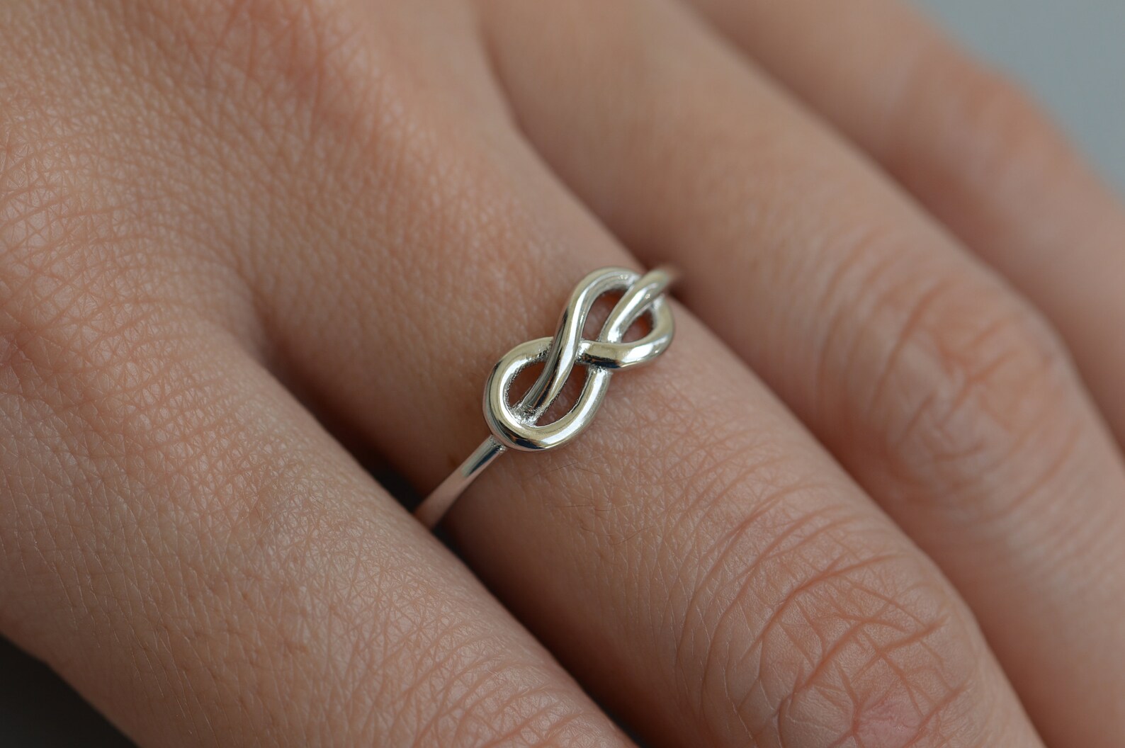 Infinity Knot Ring Simple Minimalistic Knot Ring Sterling | Etsy
