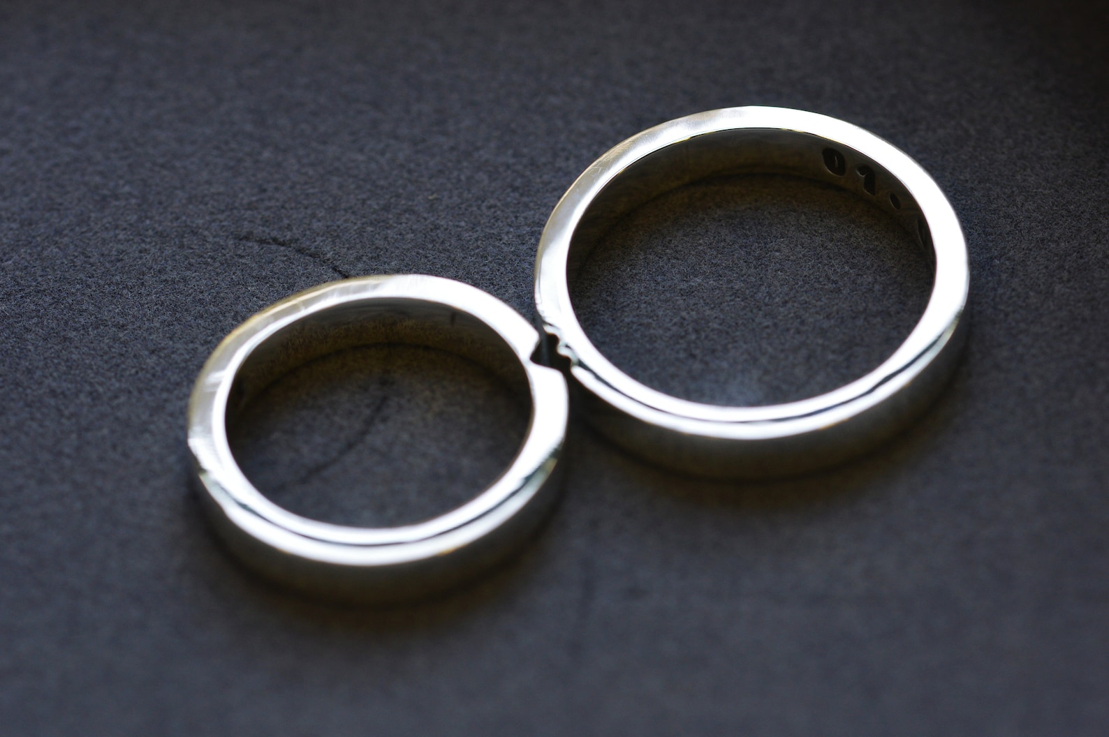 Couples Heart Connection Ring Couple Ring Set Heart Cut Out | Etsy