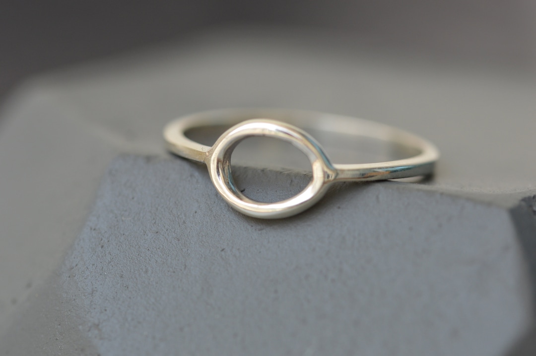Anillo de plata de ley delicado de círculo simple / anillo de plata ...