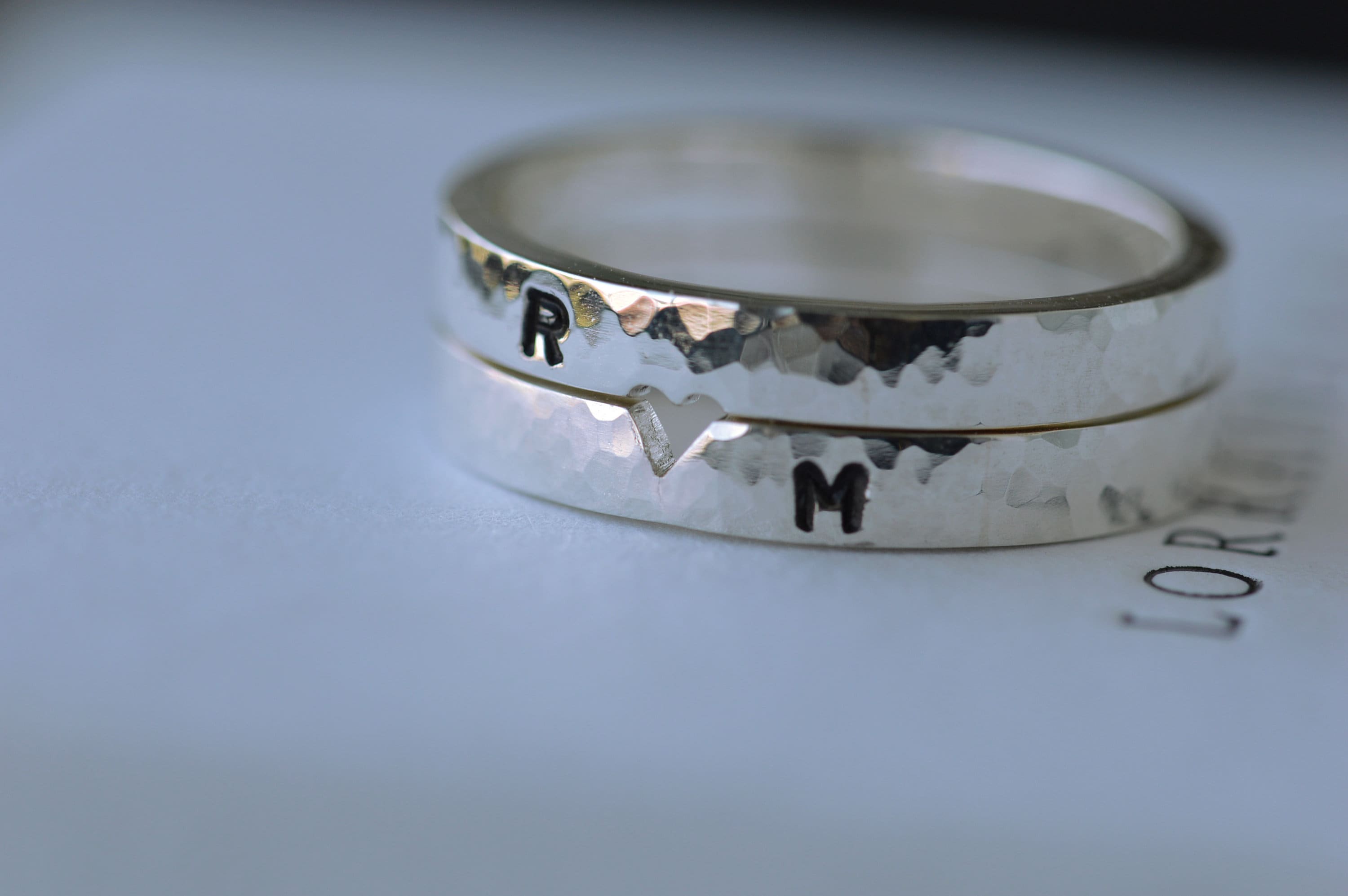 Heart Cut Out Ring Set Subtle Heart Ring Set valentines Day - Etsy