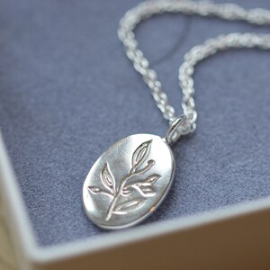 925 Sterling Silver Olive Branch With Rope Chain Necklace Gift for ...