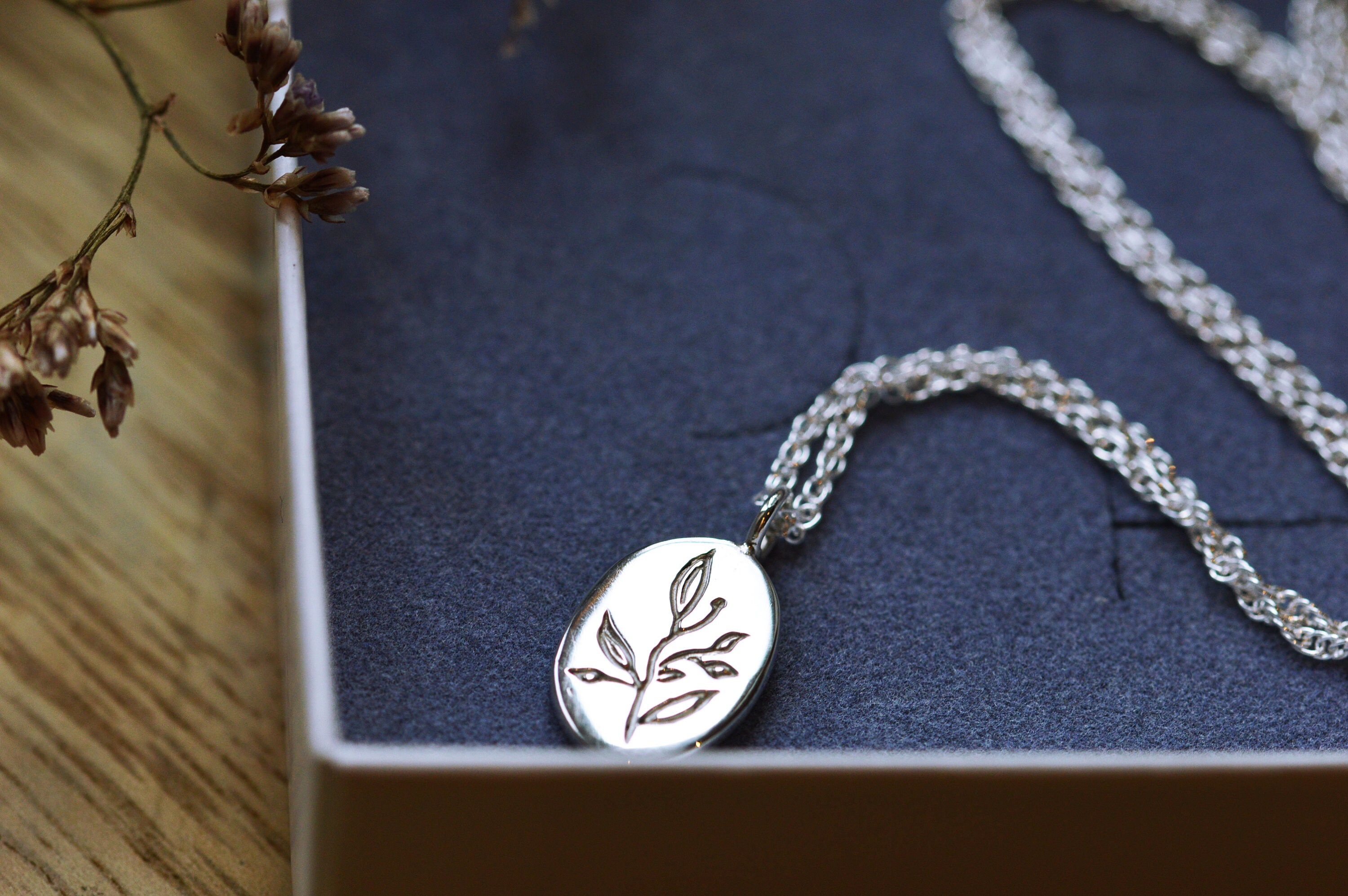 925 Sterling Silver Olive Branch With Rope Chain Necklace - Etsy