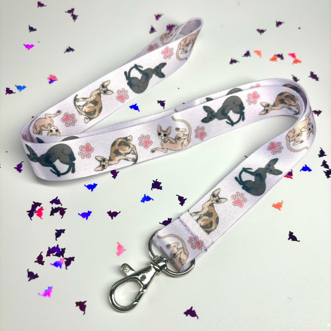 Sphynx Cats Lanyard Sphynx Kitties Kawaii Pastel Hairless - Etsy