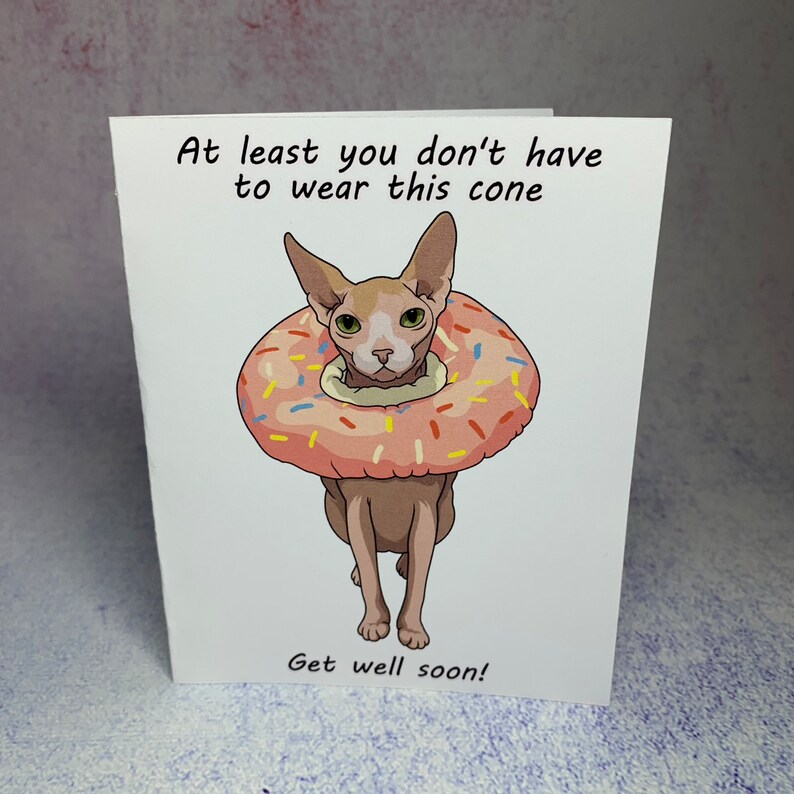 Sphynx Get Well Soon Card BLANK - Etsy