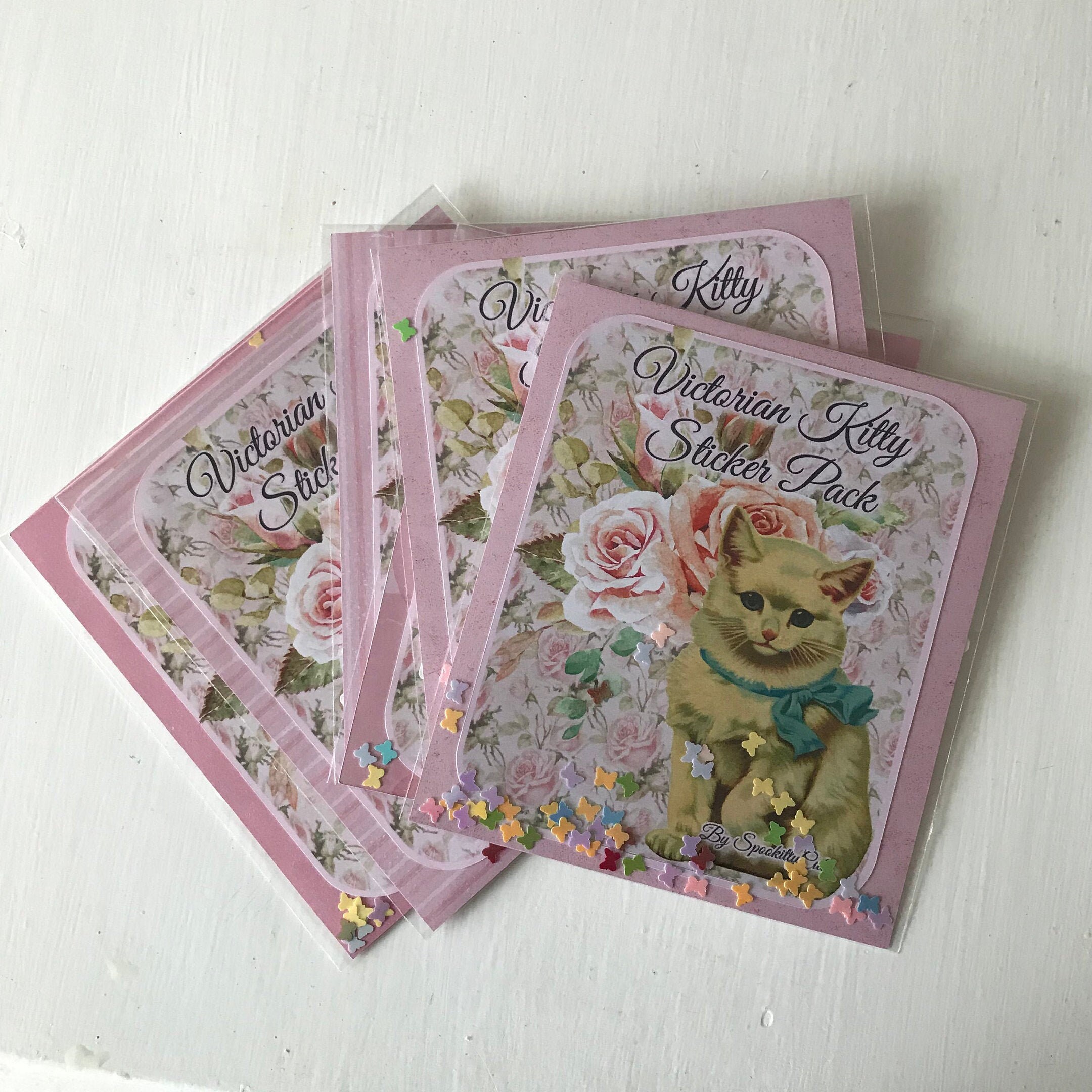 Vintage Cat Diecut Sticker Pack - Etsy