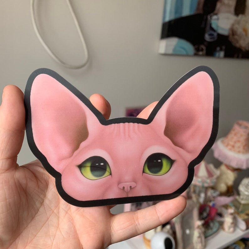 Sphynx Cat Peekaboo Lenticular 3D Car Sticker - Etsy
