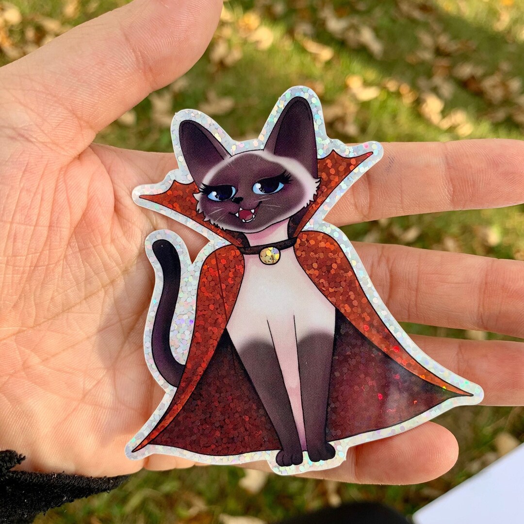 Vampire Siamese Holographic Sticker - Etsy
