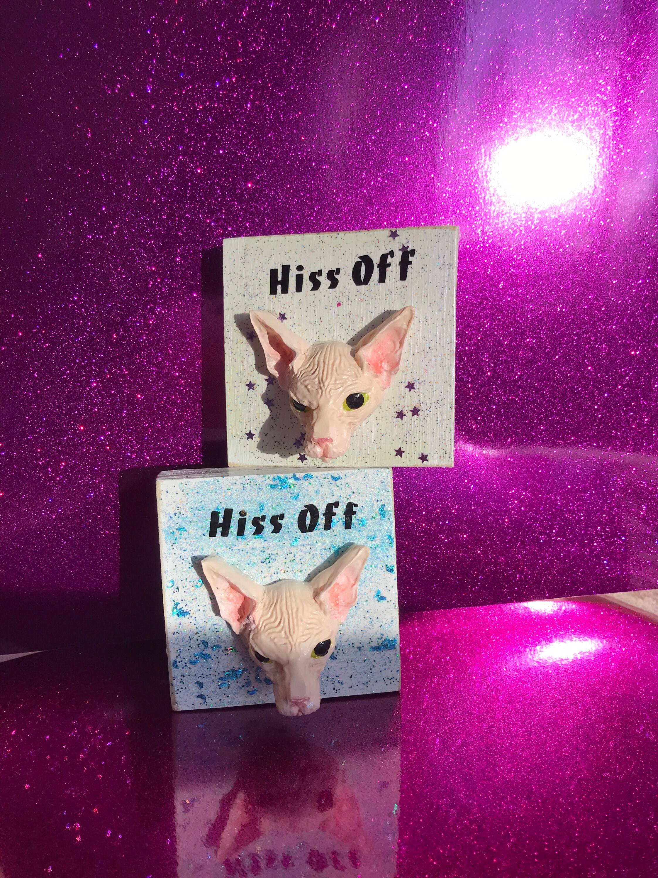 Hiss Off Sphynx Cat Plaques | Etsy