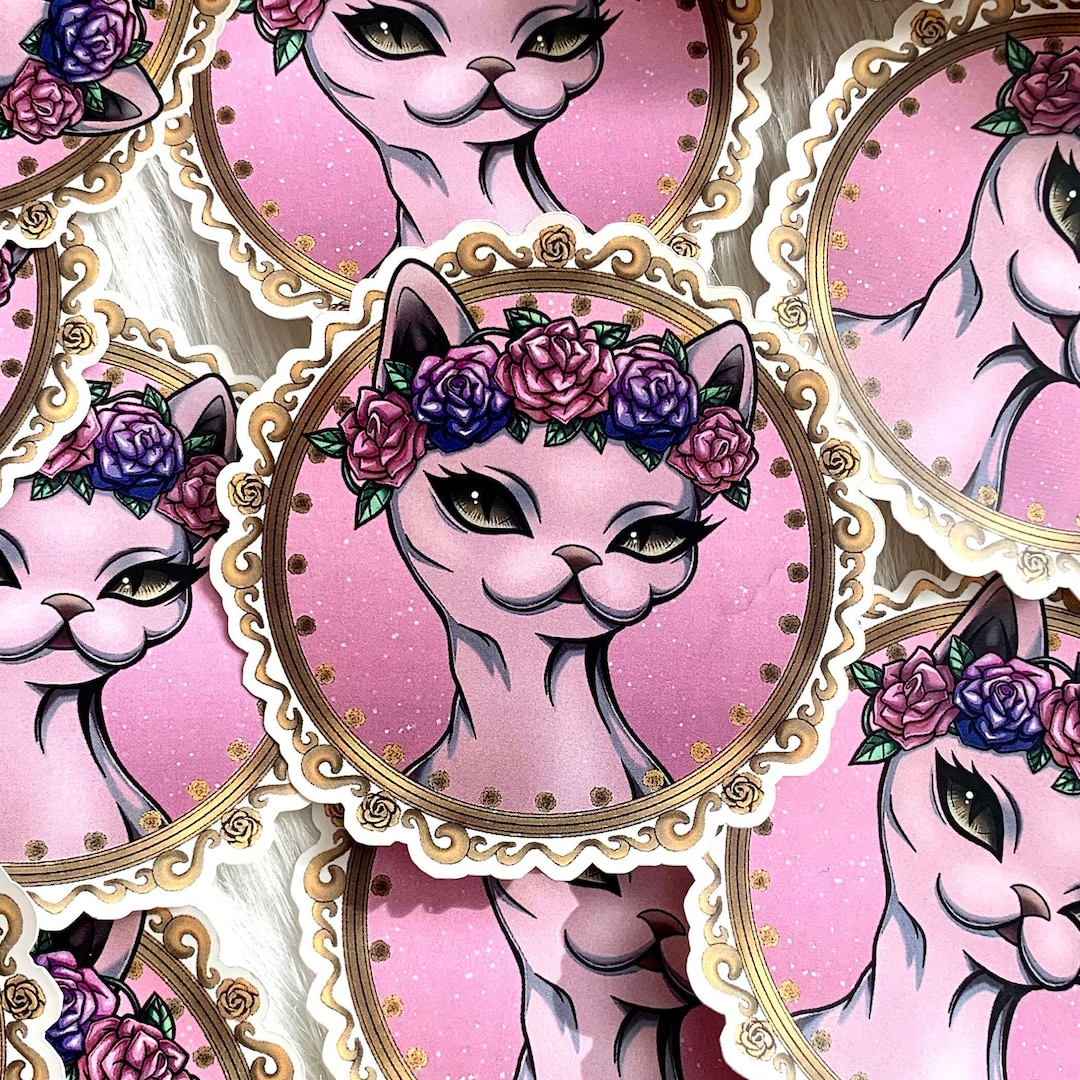 Floral Sphynx Weatherproof Sticker - Etsy