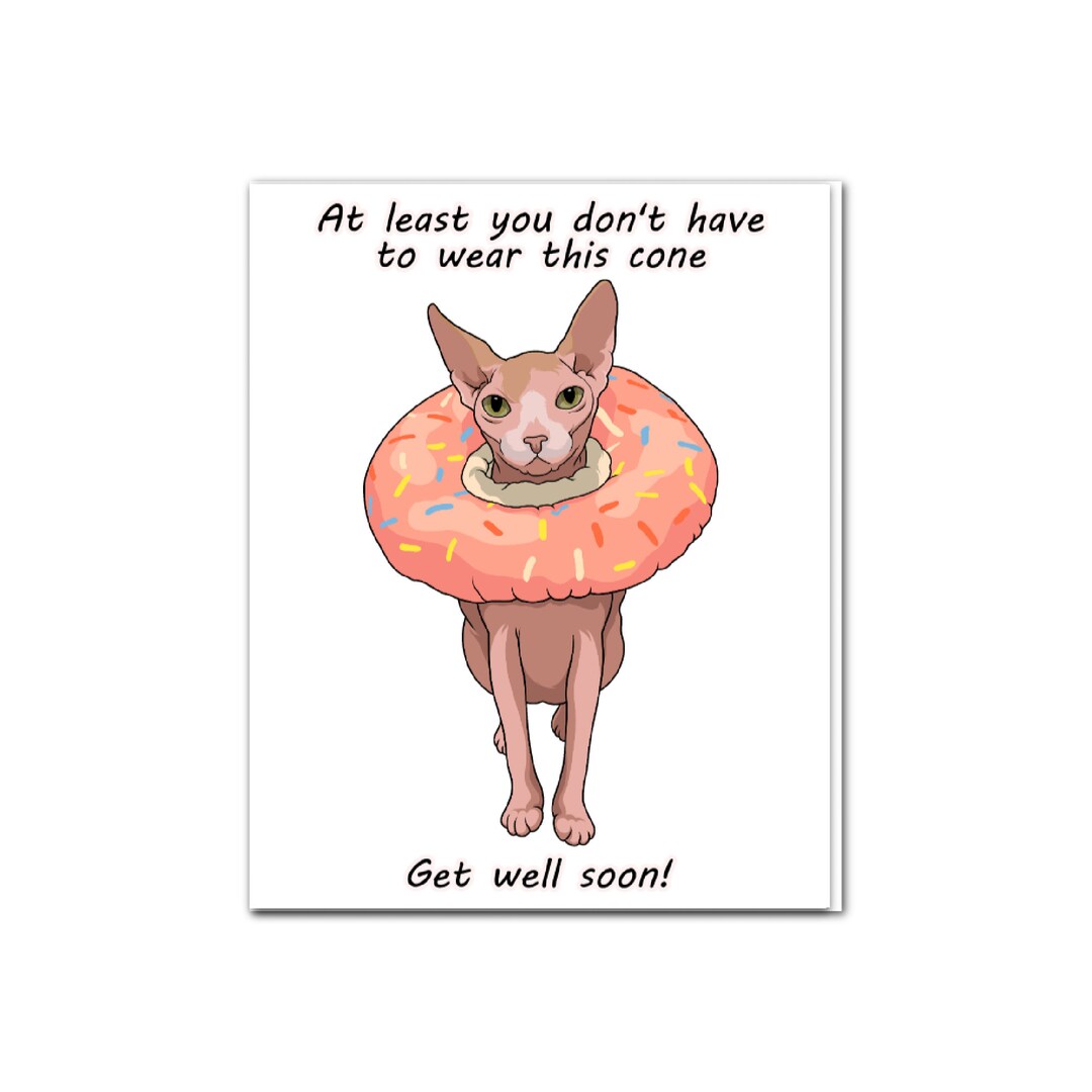 Sphynx Get Well Soon Card BLANK - Etsy