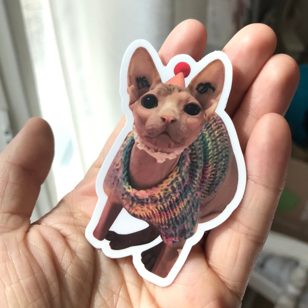 Sphynx Cat Birthday Sticker - Etsy