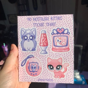 90s Nostalgia Kitties Sticker Sheet - Etsy