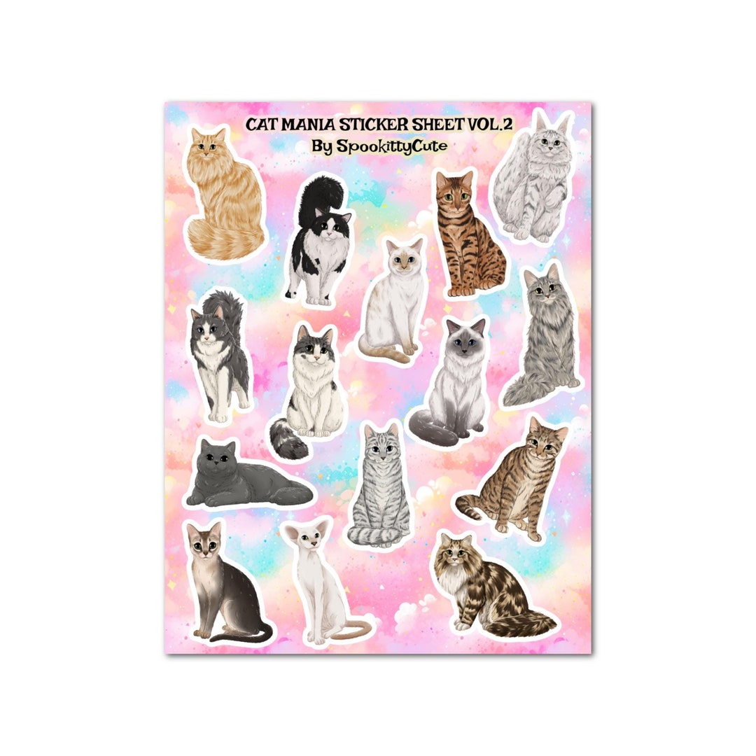 Cat Mania Vol. 2 Matte Sticker Sheet - Etsy