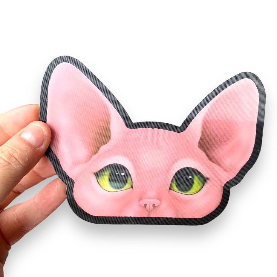 Sphynx Cat Peekaboo Lenticular 3D Car Sticker - Etsy