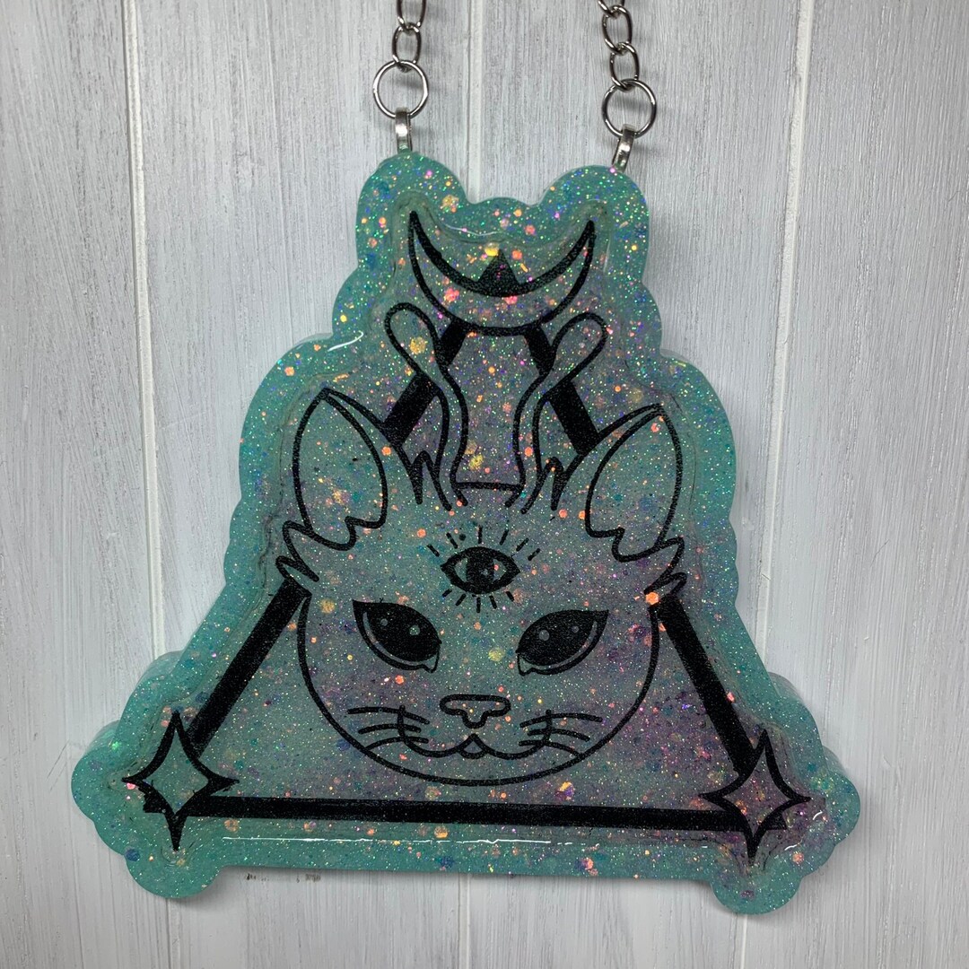 Mystical 3 Eyed Kitty Chained Hanging Sign 6" - Etsy