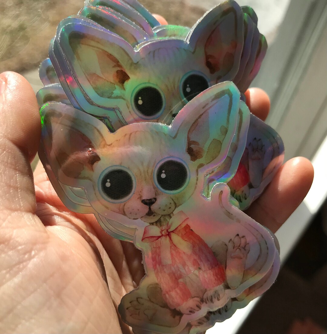 Holographic Sphynx Sticker - Etsy