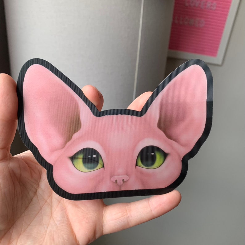 Sphynx Cat Peekaboo Lenticular 3D Car Sticker - Etsy