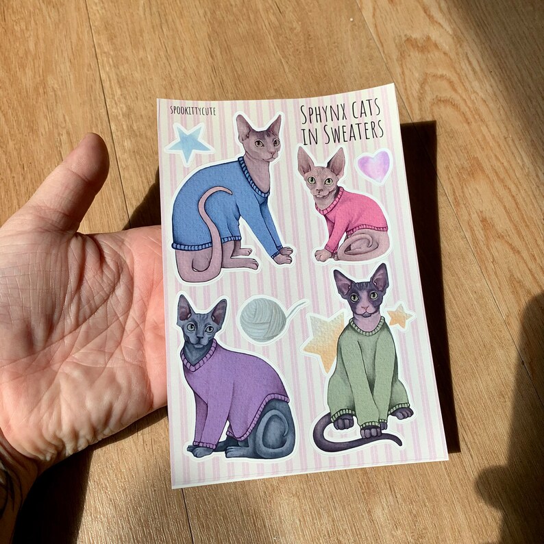 Sphynx Lovers Sticker Sheet - Etsy