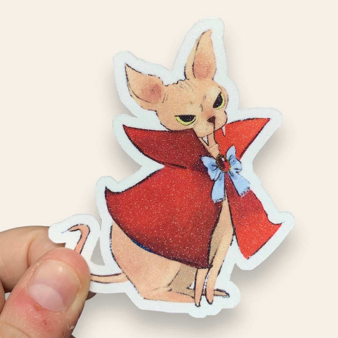 Vampire Sphynx Glitter Sticker - Etsy