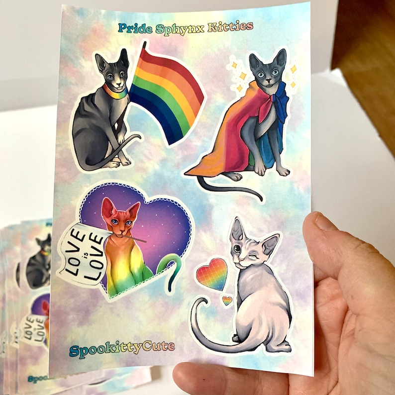 Pride Sphynx Kitties Sticker Sheet - Etsy