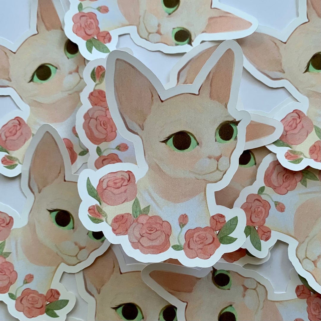 Sphynx Watercolor Weatherproof Sticker - Etsy