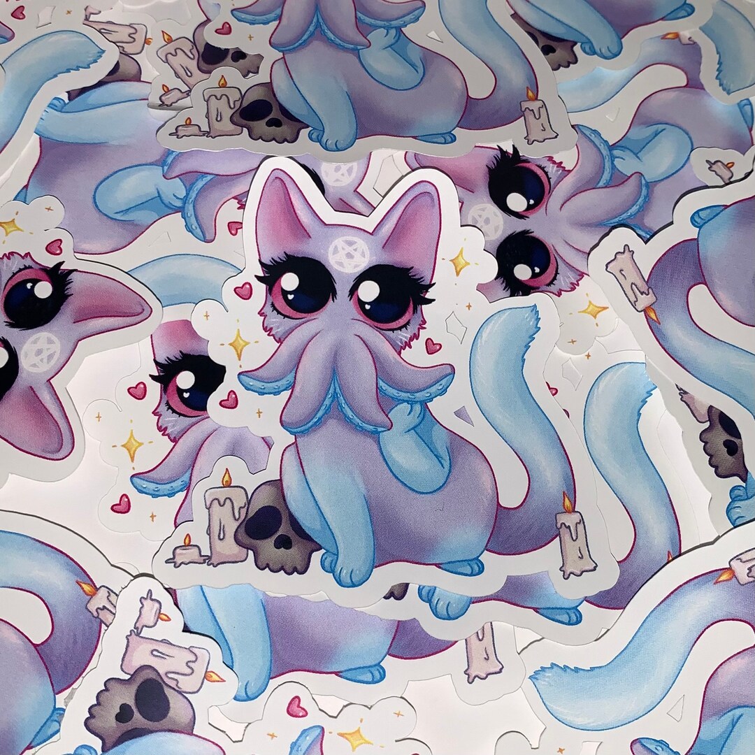 Cthulhu Kitty Weatherproof Sticker - Etsy