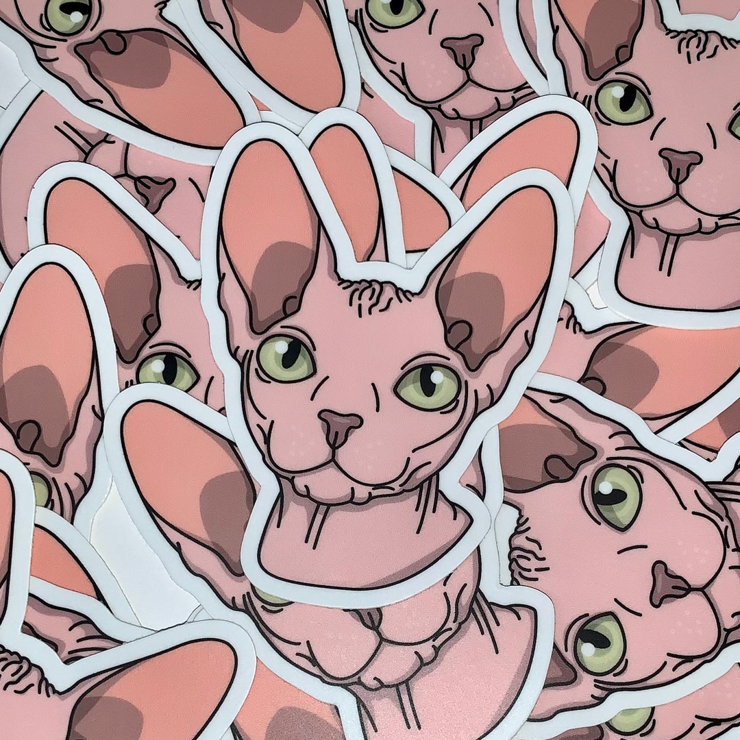 Sphynx Cat Vinyl Sticker - Etsy