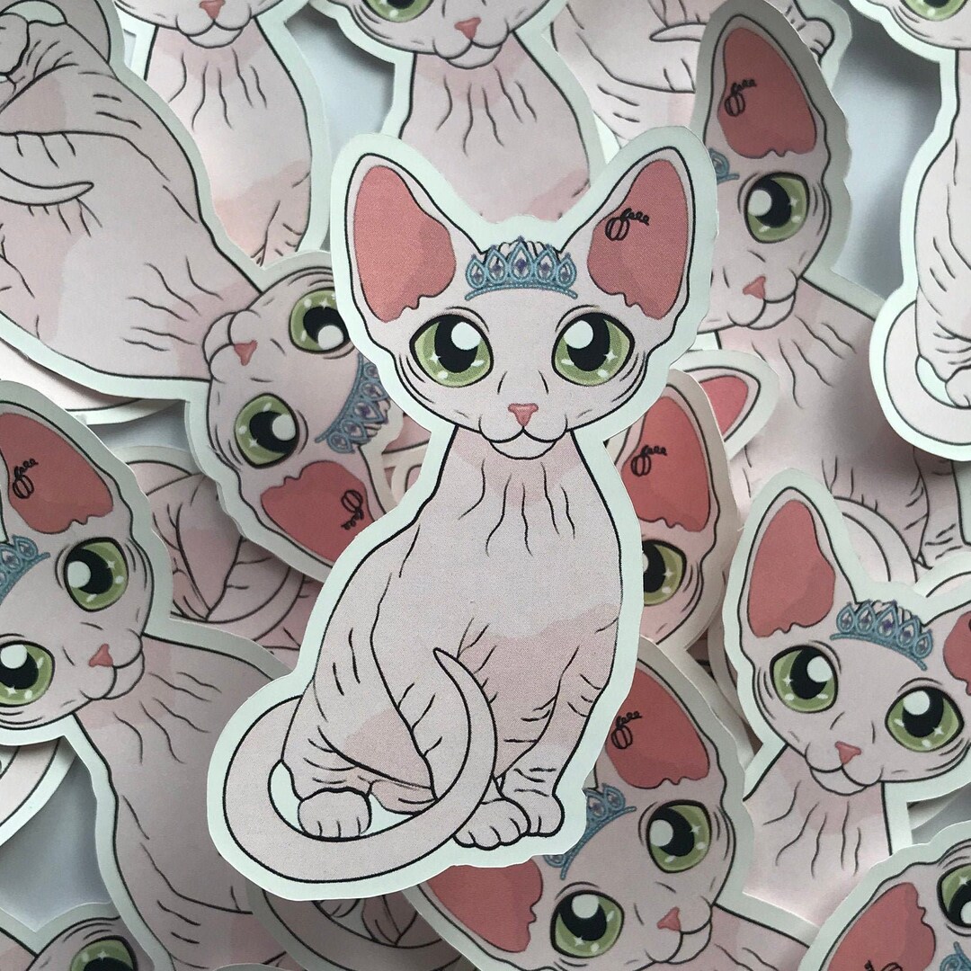 Sphynx Cat Tiara Sticker - Etsy