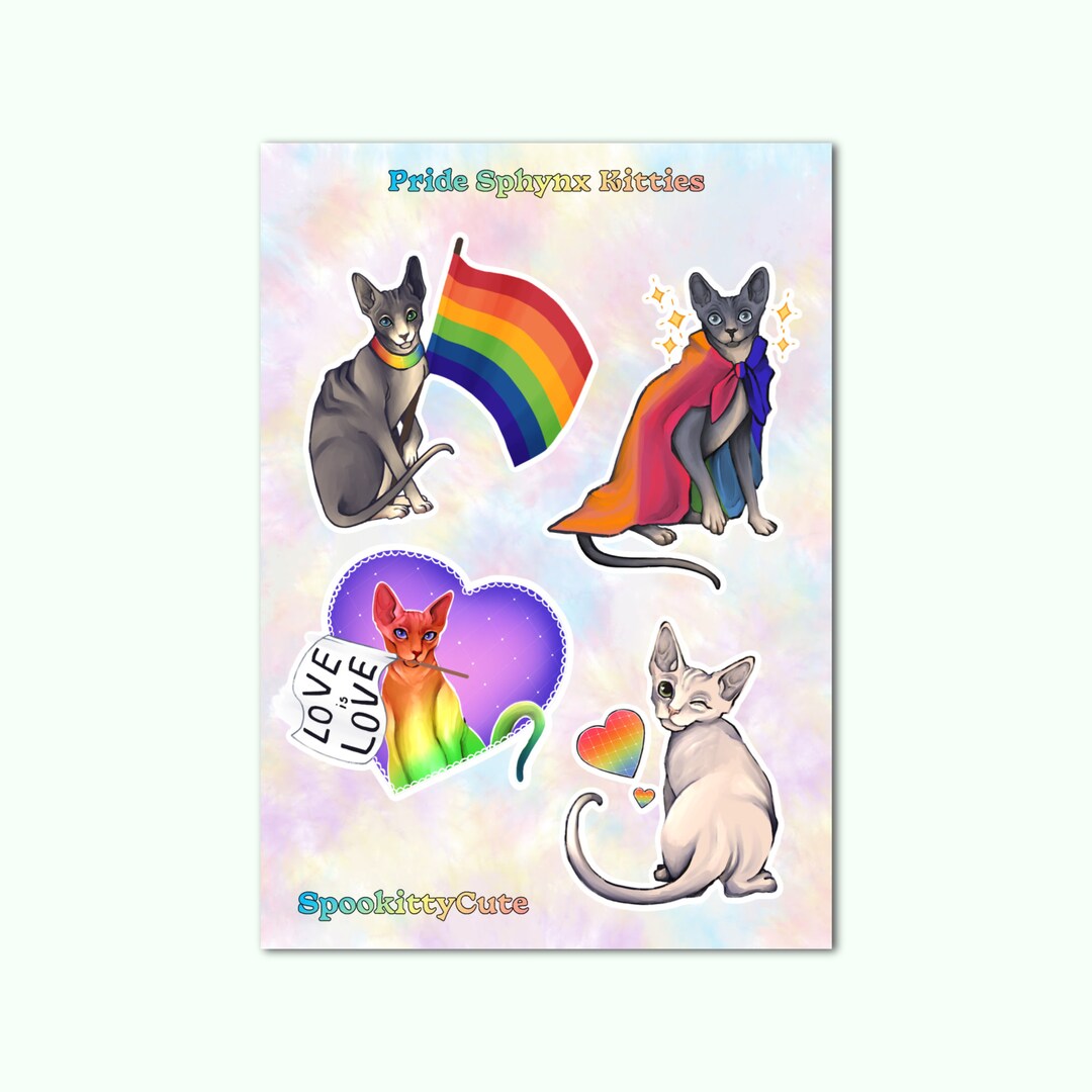 Pride Sphynx Kitties Sticker Sheet - Etsy