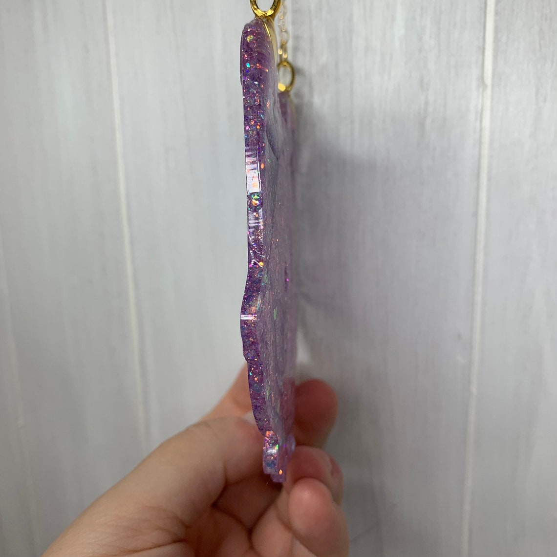 Demon Cat Purple Resin Glitter Chained Hanging Sign Small 3.5'' - Etsy