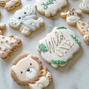 Wild One Cookies | Baby Safari Animals Cookies | Jungle Safari Baby ...