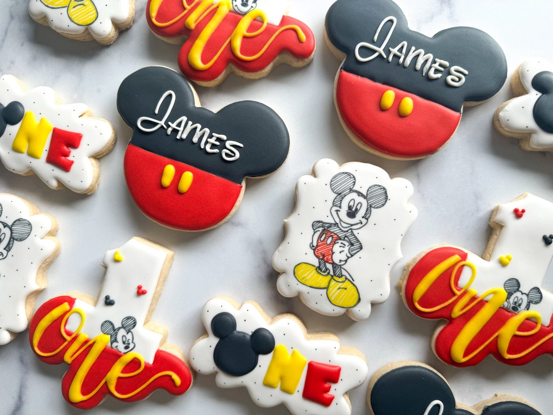 Mickey Mouse Personalized Sugar Cookies | Mickey Mouse Birthday Cookies ...