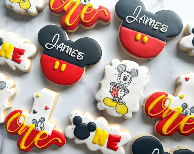 2 Dozen Mickey Mouse Cookies - Etsy