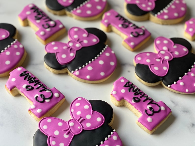 Minnie Mouse Personalized Sugar Cookies Minnie Mouse Cookies | Etsy