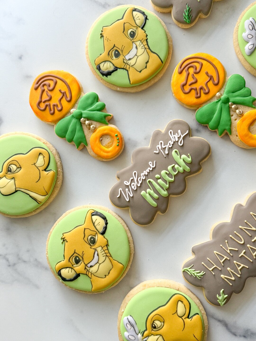 Lion King Baby Shower Cookies | Simba & Nala Lion King Custom Cookies ...
