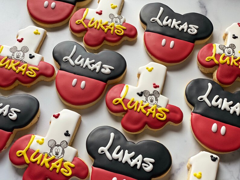 Mickey Mouse Personalized Sugar Cookies Mickey Mouse - Etsy
