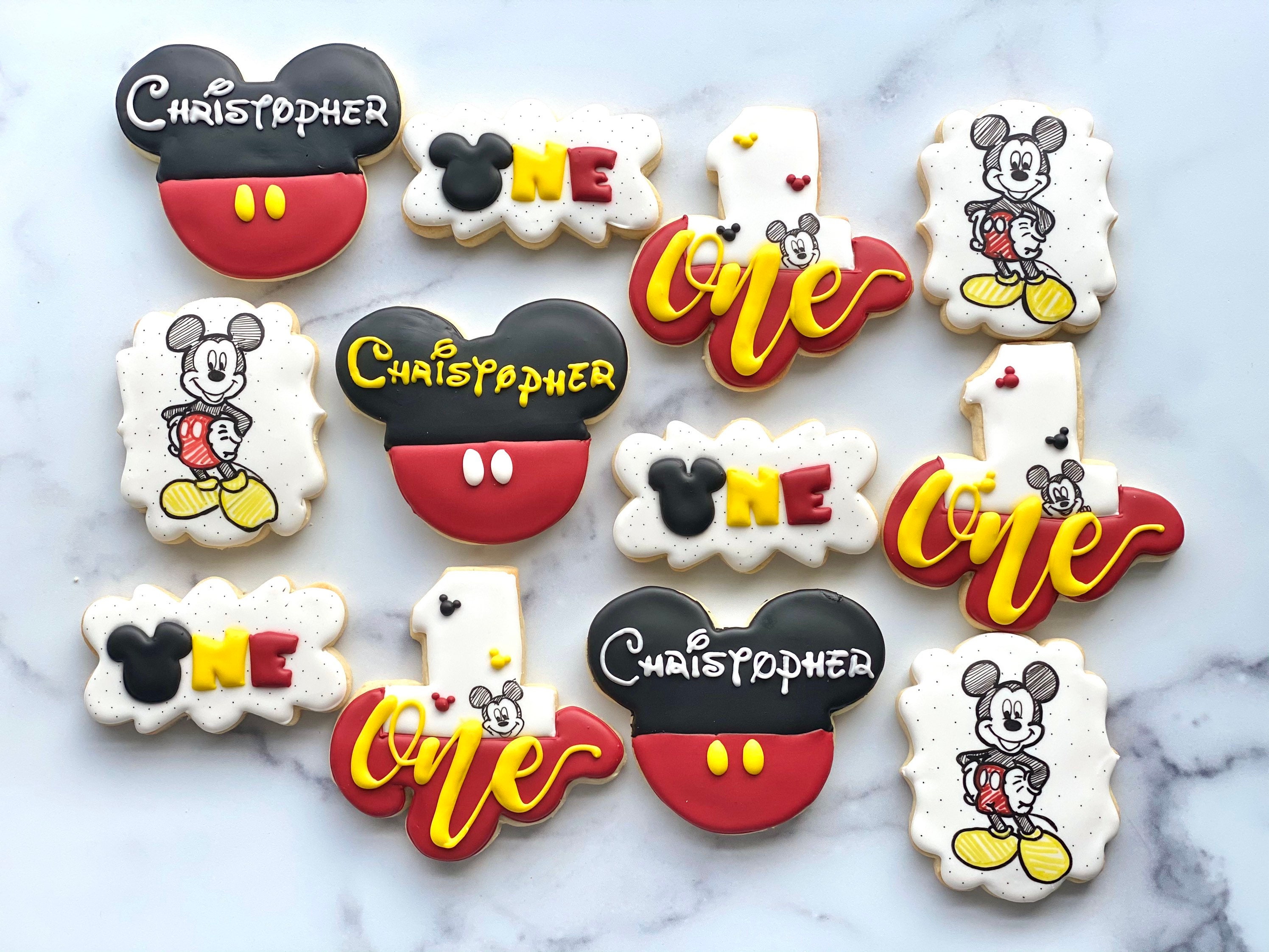 Mickey Mouse Personalized Sugar Cookies Mickey Mouse - Etsy