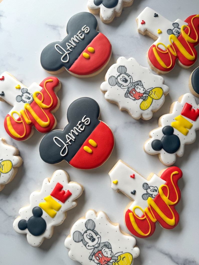 Mickey Mouse Personalized Sugar Cookies | Mickey Mouse Birthday Cookies ...
