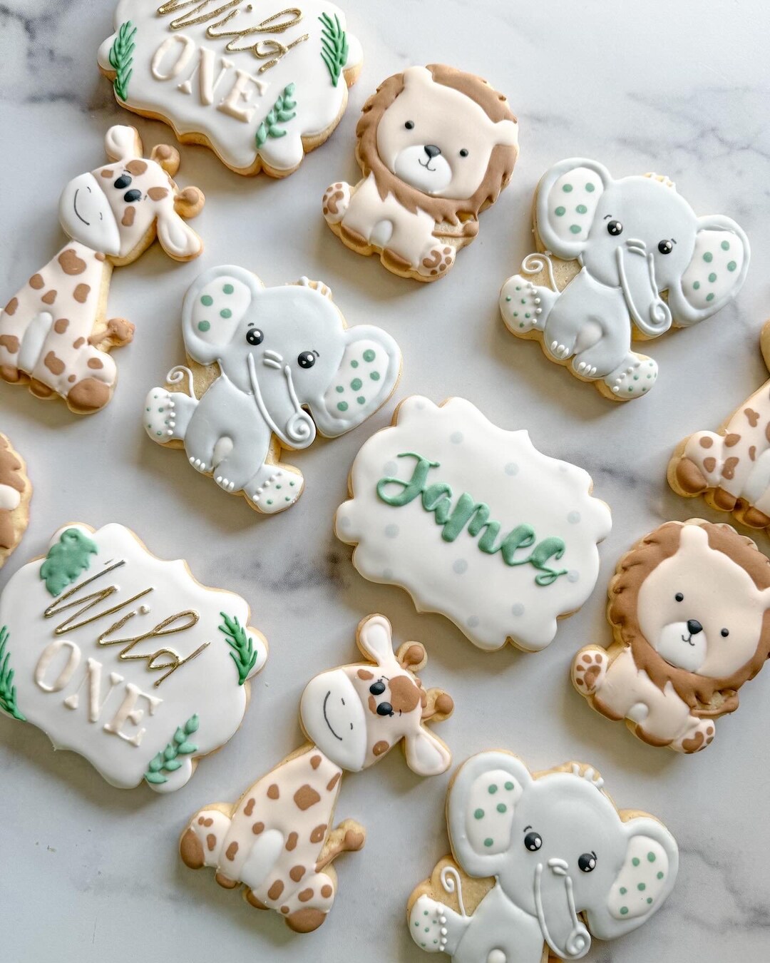 Wild One Cookies | Baby Safari Animals Cookies | Jungle Safari Baby ...