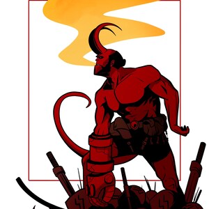 Hellboy Print Comic Art Cover Art - Etsy