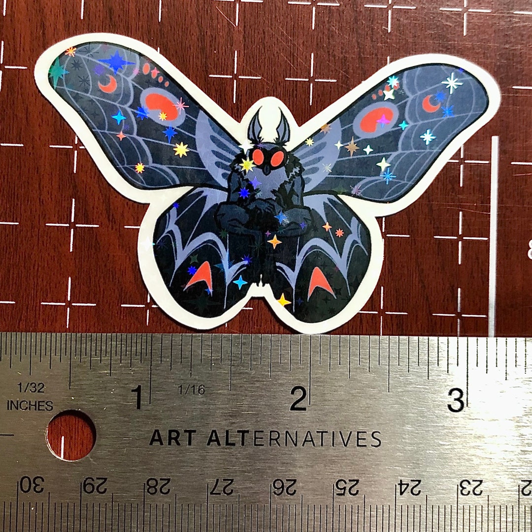 Moth Man | Cryptid | Sticker | Holographic Sparkle - Etsy