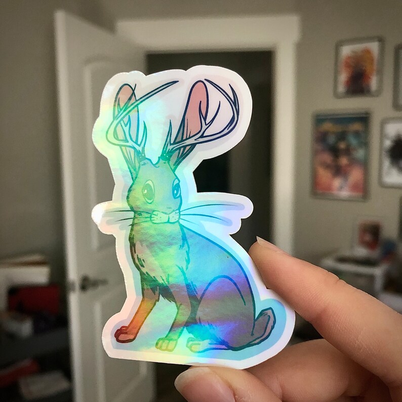 The Jackalope Sticker Cryptid Holographic - Etsy