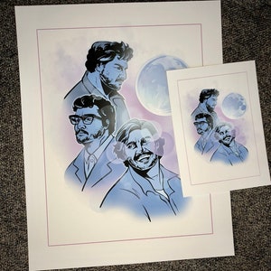 3 Pedro Moon Print Pedro Pascal Fan Art - Etsy