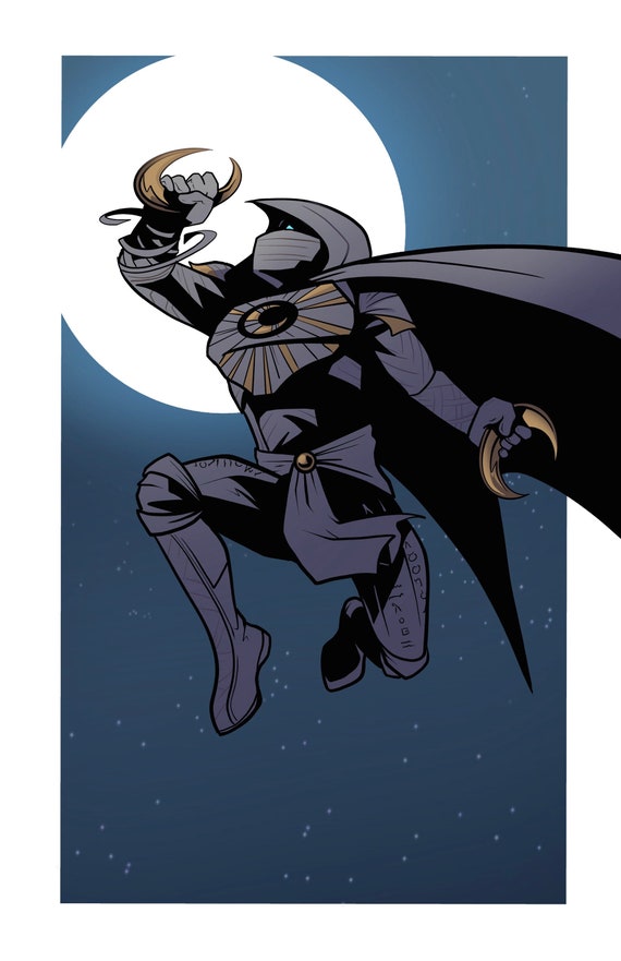Moon Knight Art Print Marc Spector Steven Grant Marvel | Etsy